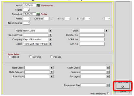 OPERA v5 PMS: How To Complete a Walk-In Reservation