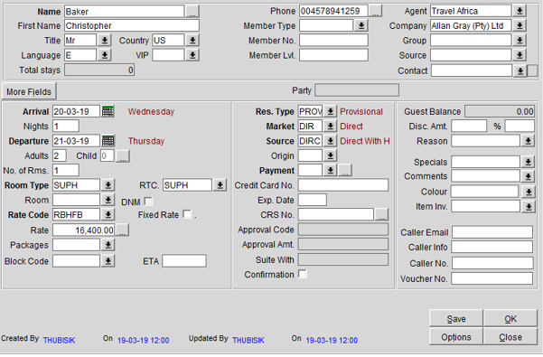 OPERA v5 PMS: How To Complete a Walk-In Reservation