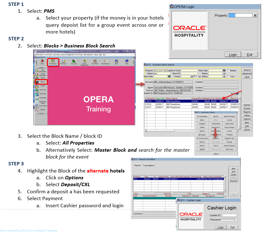 OPERA v5 PMS: How To Manage Cross Property Deposits