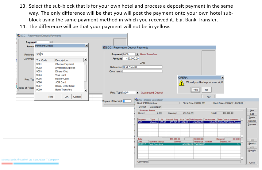 OPERA v5 PMS: How To Manage Cross Property Deposits